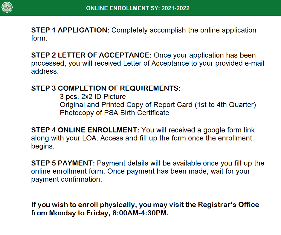 TSC Online Application for SY: 2021-2022 – THERESIAN SCHOOL OF CAVITE INC.