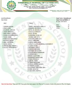 12-HUMSS-B – THERESIAN SCHOOL OF CAVITE INC.