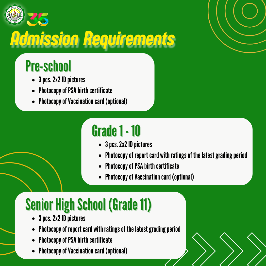 Admissions – THERESIAN SCHOOL OF CAVITE INC.